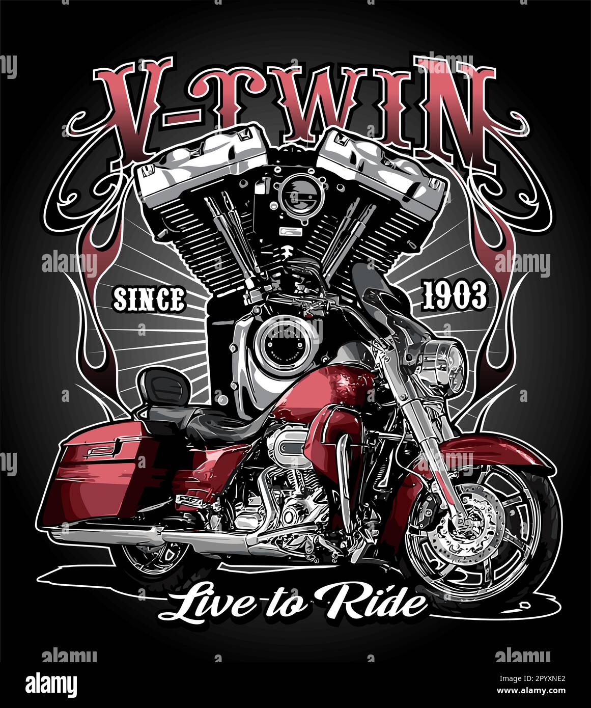 Classic v twin Stock Vector Images - Alamy