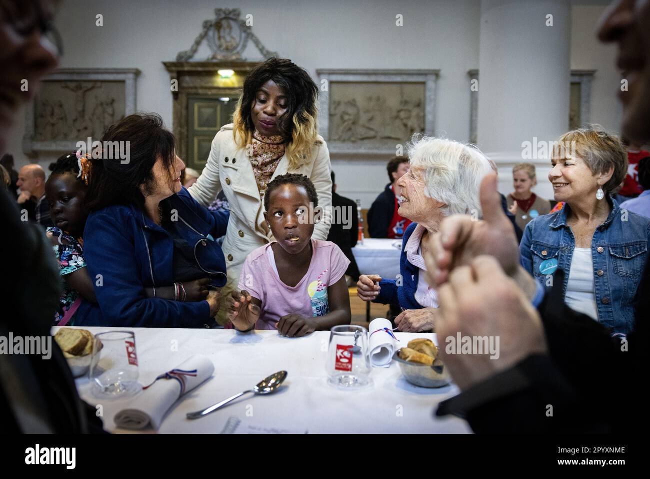 AMSTERDAM - A freedom meal in the Moses and Aaron Church. During ...
