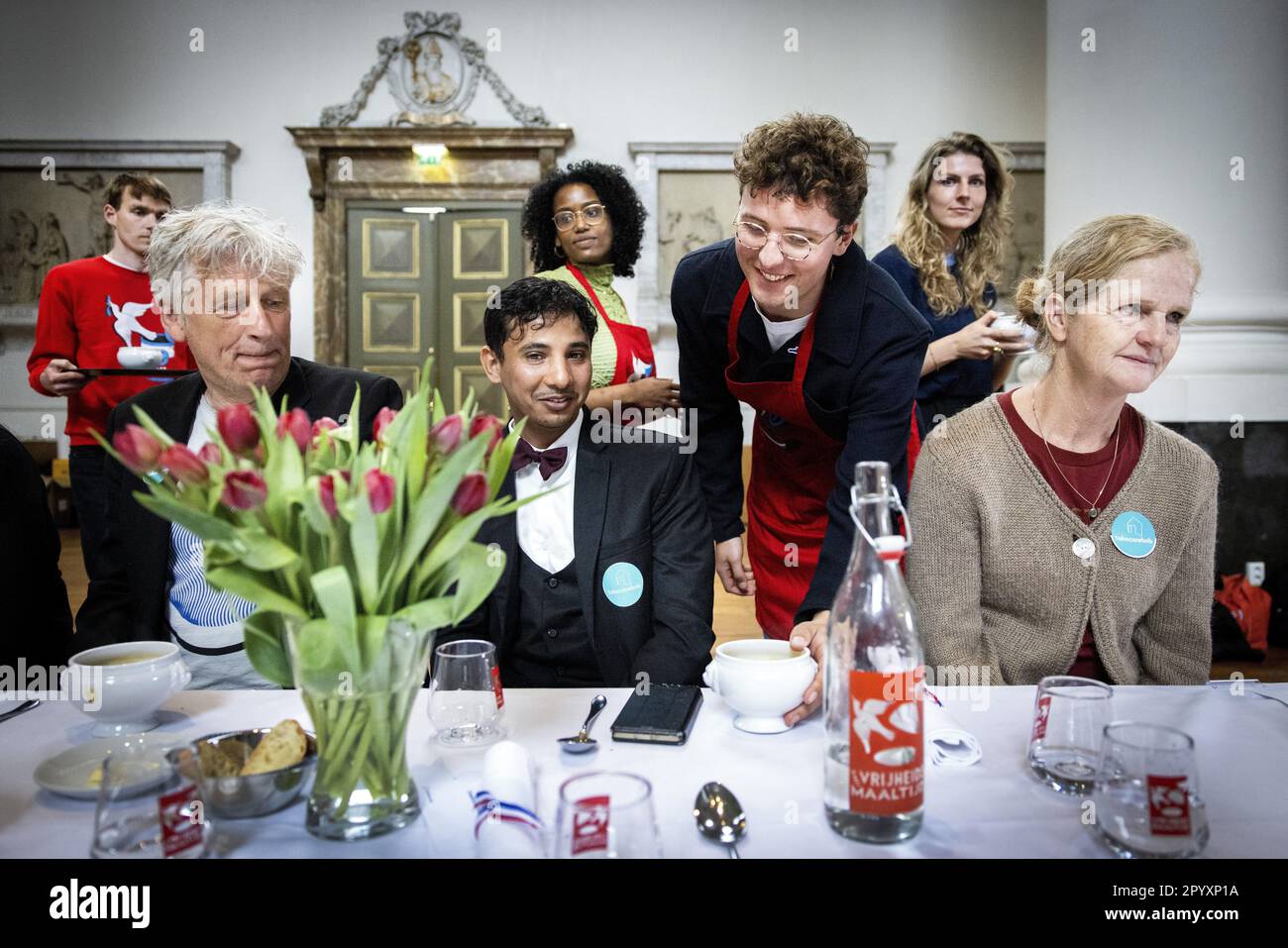 AMSTERDAM - A freedom meal in the Moses and Aaron Church. During ...