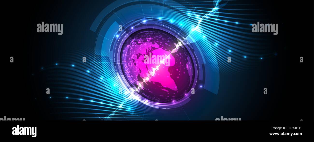 Technology innovation background, idea of global business solution ...