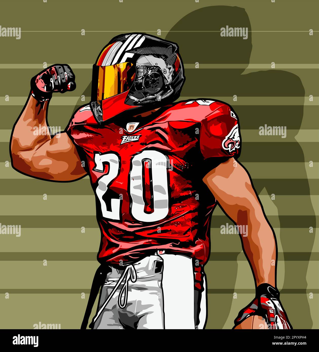 american football player wearing motorcycle helmet Stock Vector Image ...