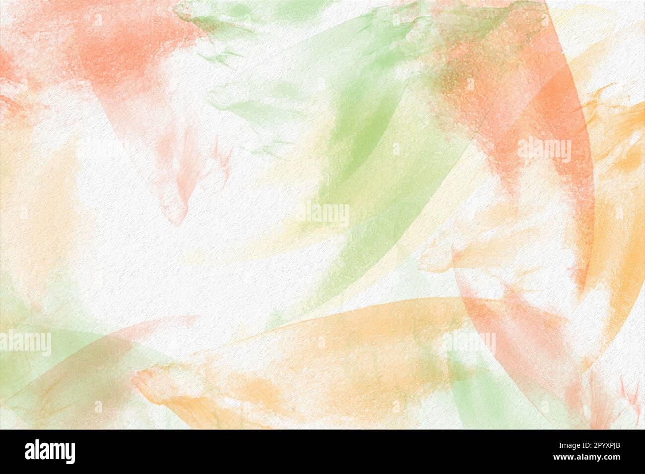 Peach, yellow, green watercolor, ink, abstract background texture ...