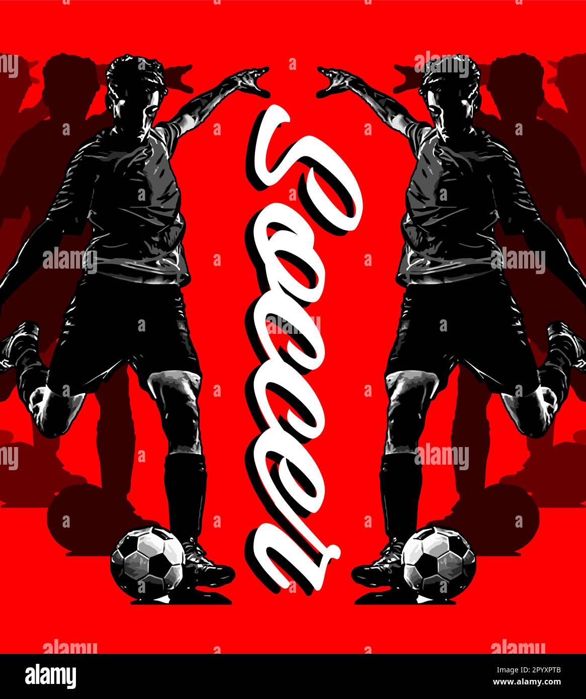 Soccer players action shot Stock Vector Images - Alamy