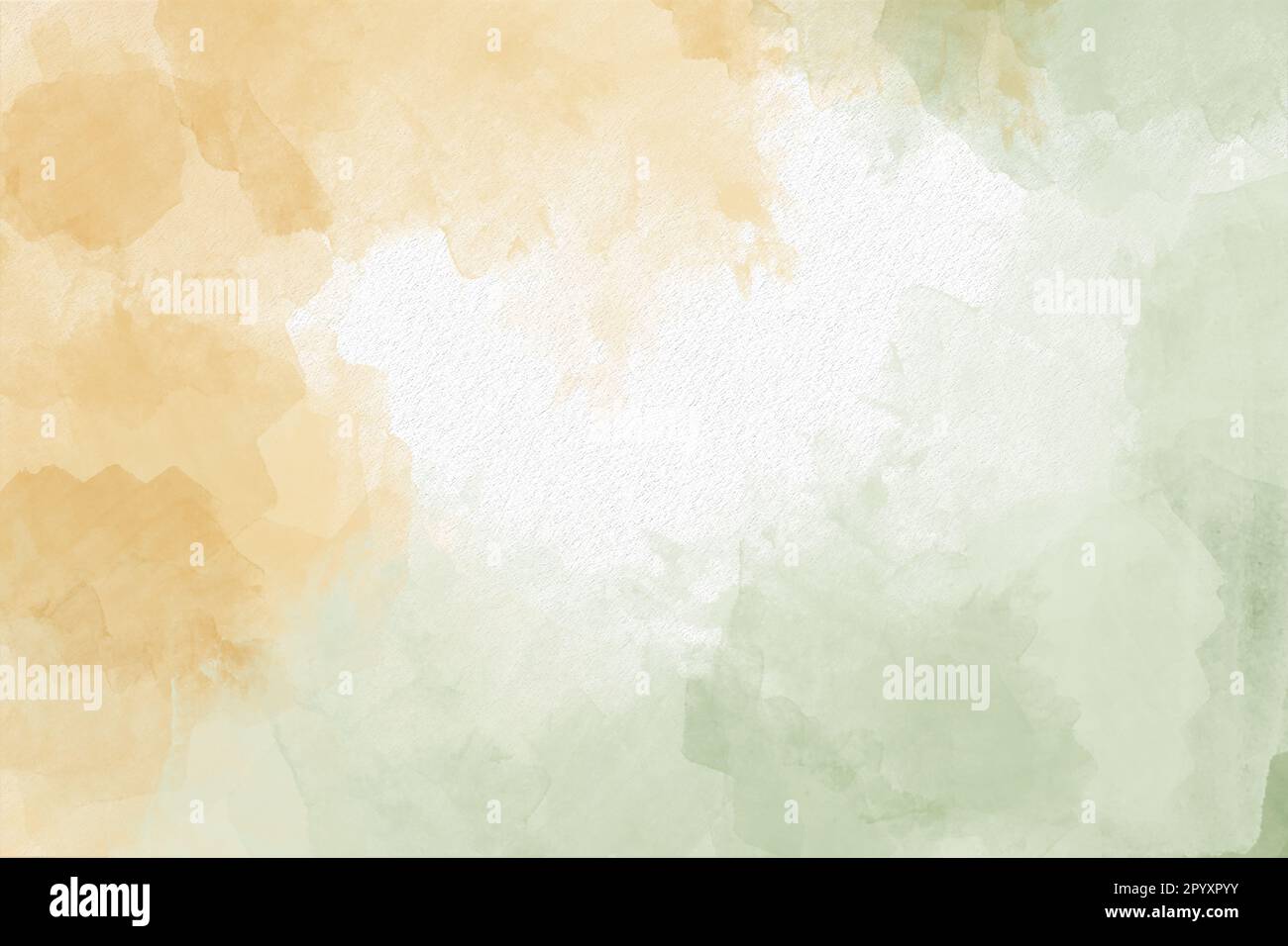 Yellow and green watercolor, ink, abstract background. Olive abstract ...