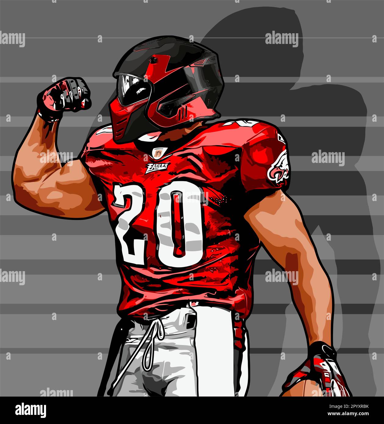 american football player wearing motorcycle helmet Stock Vector Image ...