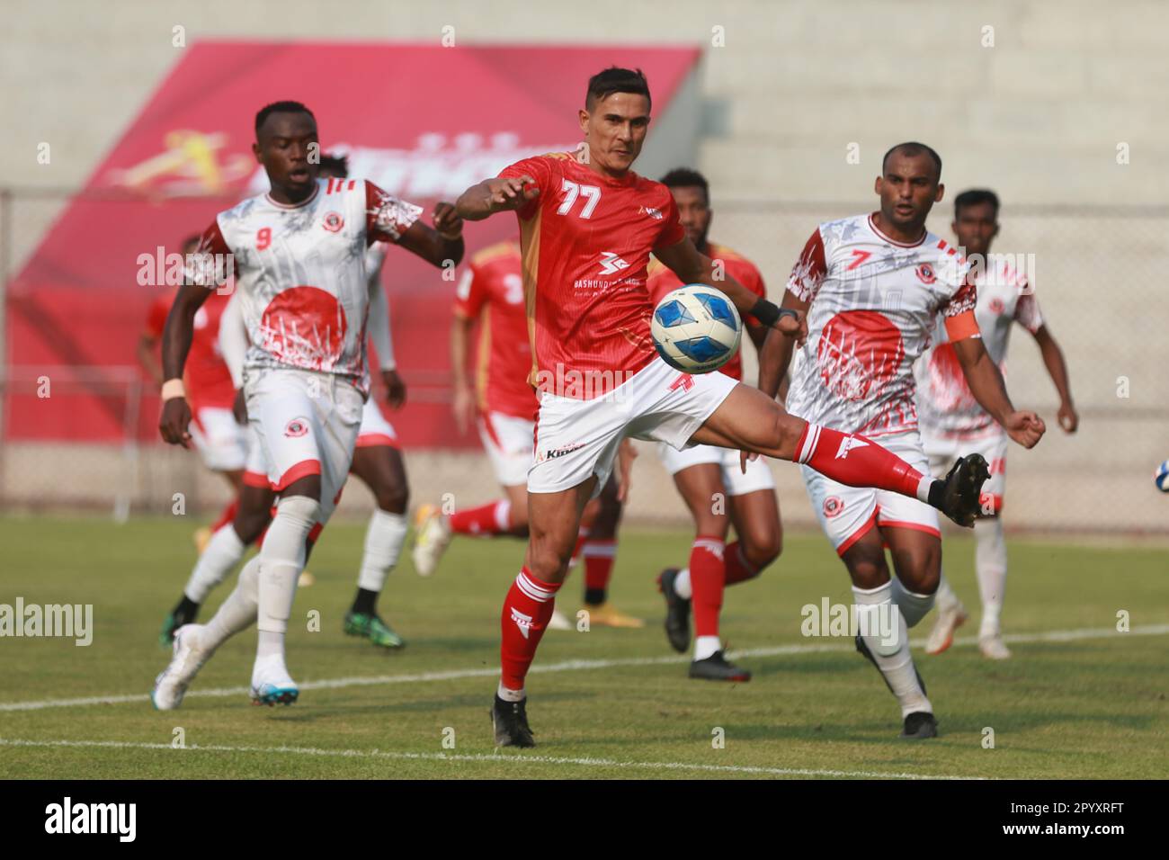 Bashundhara King Uzbekistan player Asror Gafurov (Red J-77) during the ...
