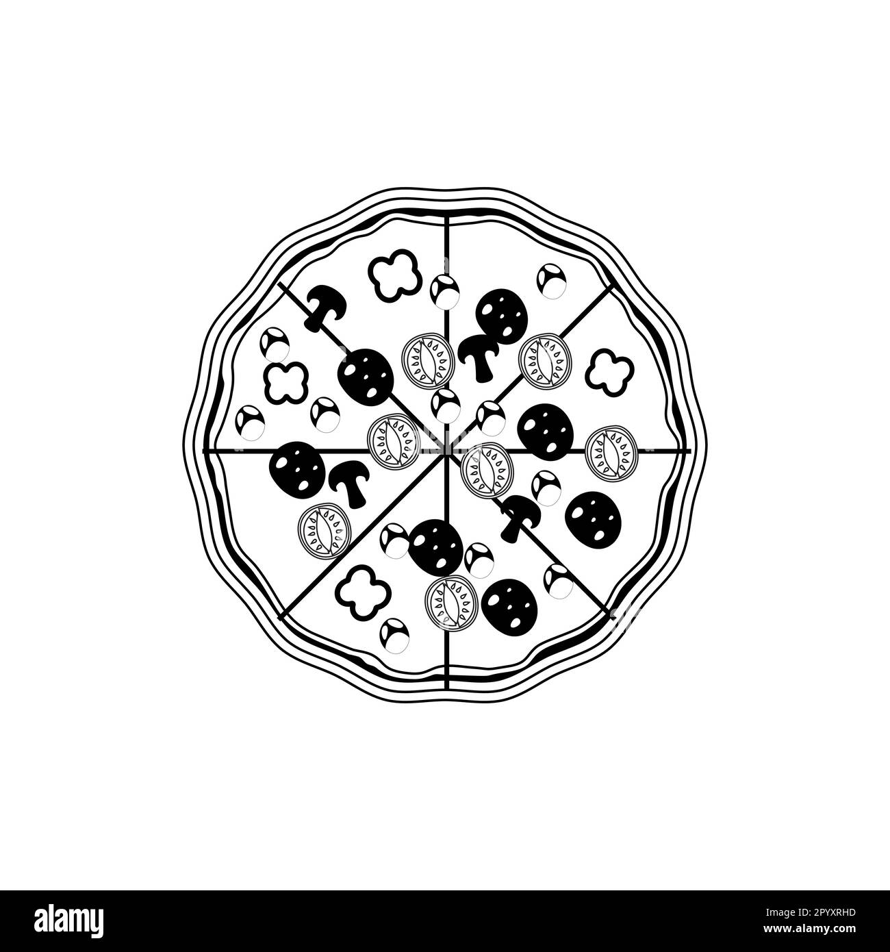 Pizza Box Clip Art Black And White