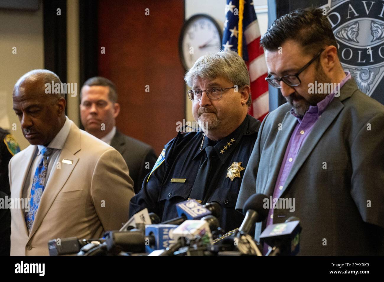 Davis, CA, USA. 4th May, 2023. Davis Police Chief Darren Pytel and ...