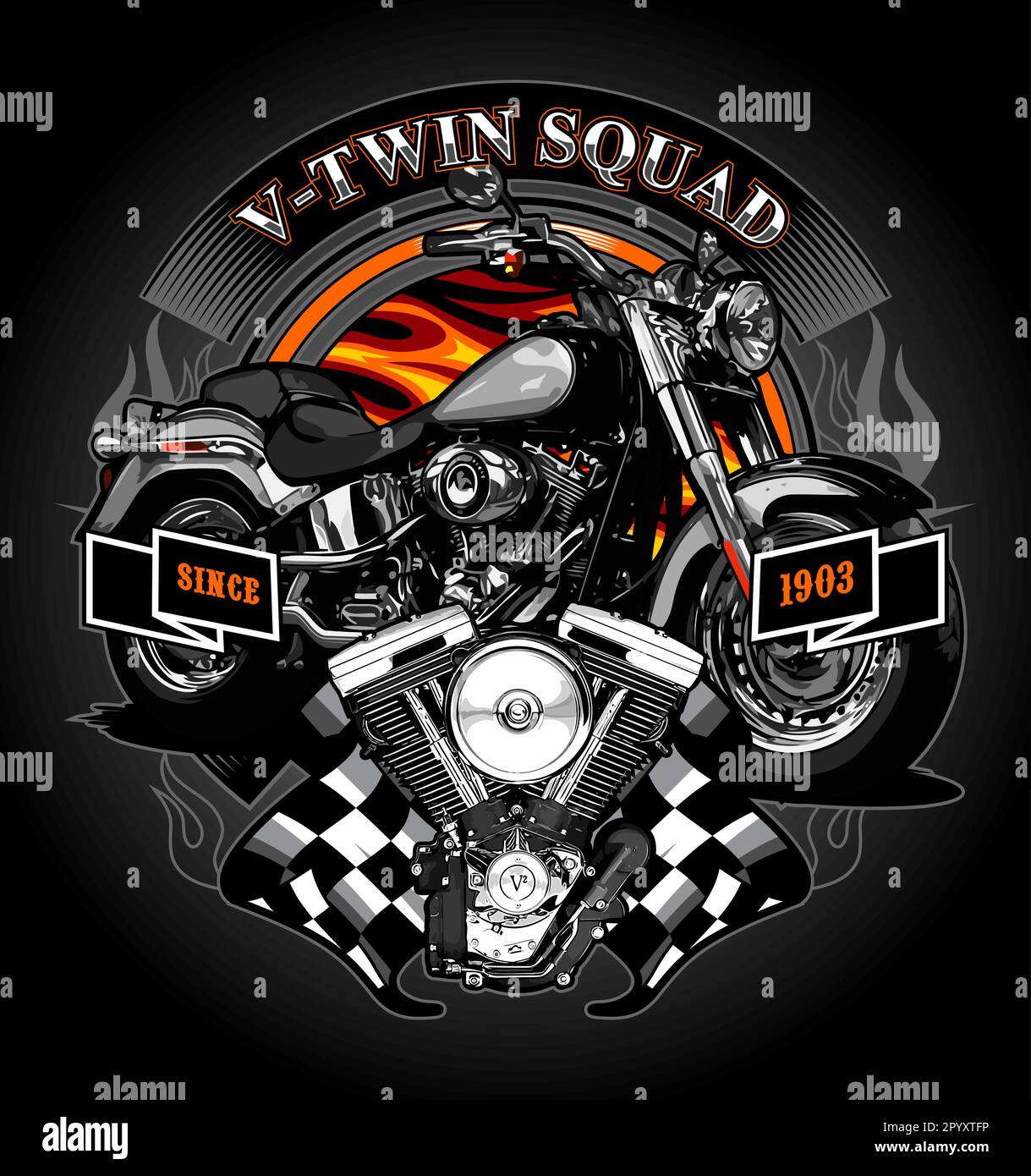 Classic v twin Stock Vector Images - Alamy