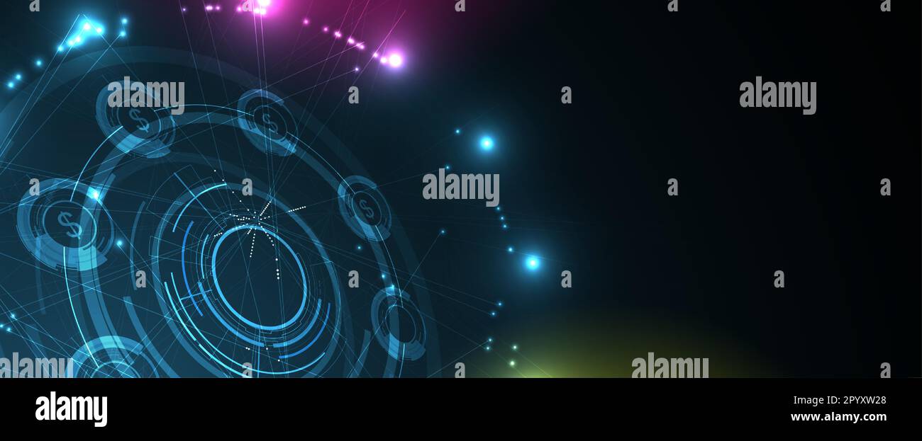 Technology innovation background, idea of global business solution ...