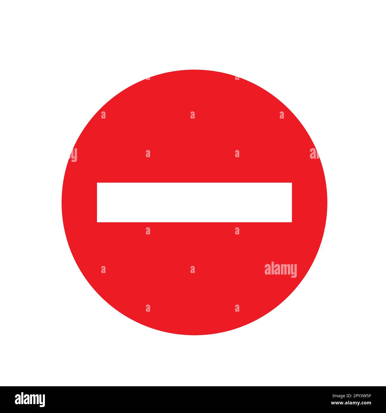 Traffic sign of forbidden direction isolated on a white background ...