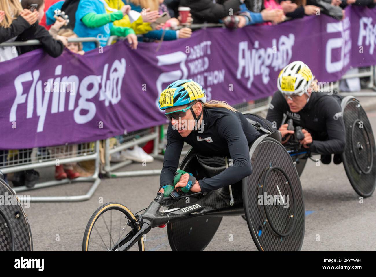 Susannah Scaroni competing in the TCS London Marathon 2023 passing ...