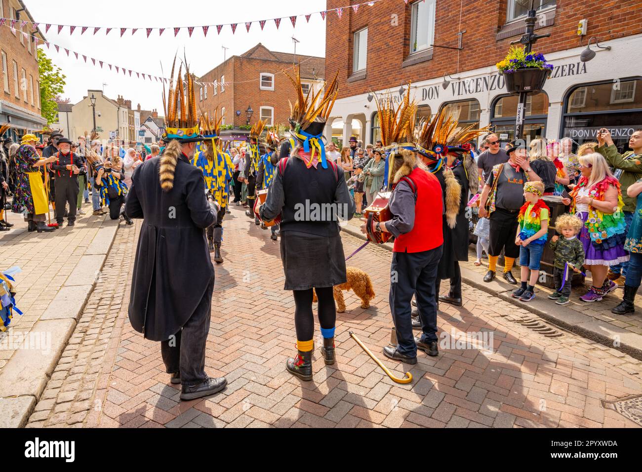 Morris dancers in Rochester High street during the 2023 Sweeps Festival ...