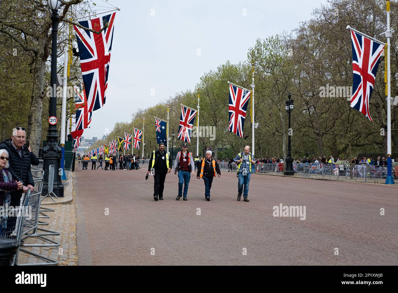 London, UK. 04th May, 2023. Union Jack flags decoration seen in The ...