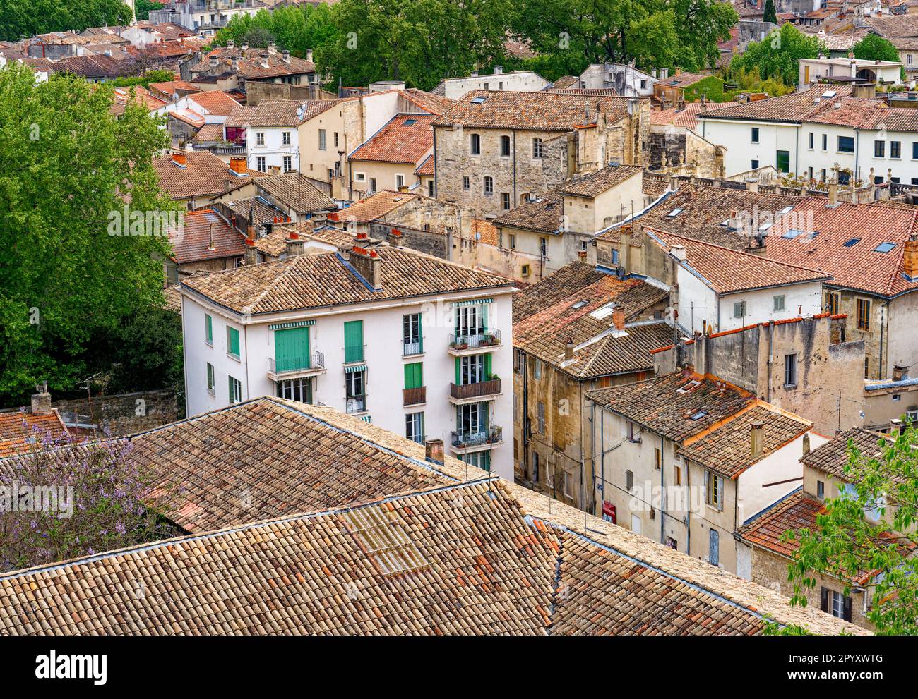 A view over the rooftops of Avignon town centre. Avignon, France Stock ...