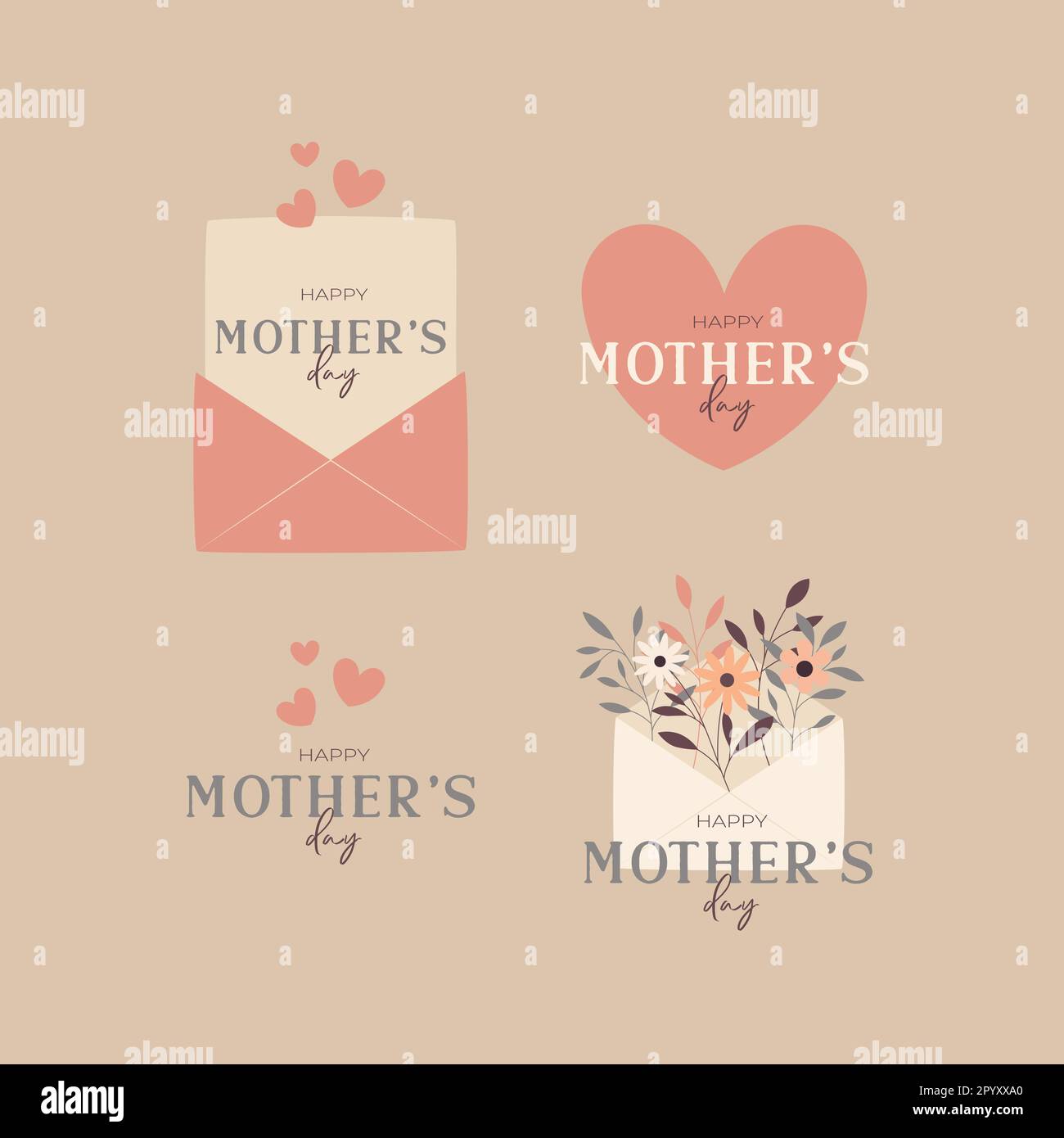 A set of cute designs for a mother's day Stock Vector Image & Art - Alamy