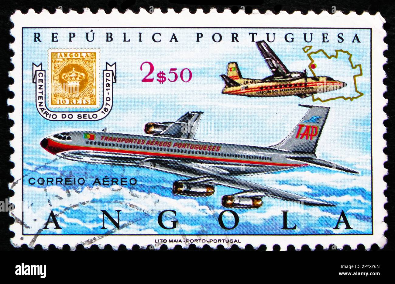 MOSCOW, RUSSIA - APRIL 08, 2023: Postage stamp printed in Angola shows ...