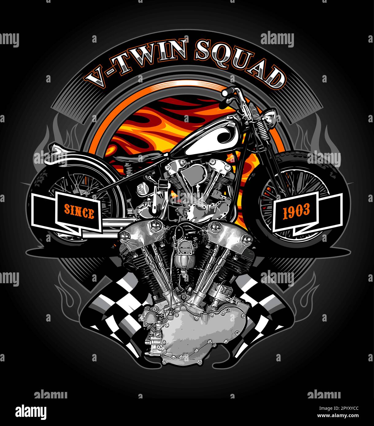 Classic v twin Stock Vector Images - Alamy