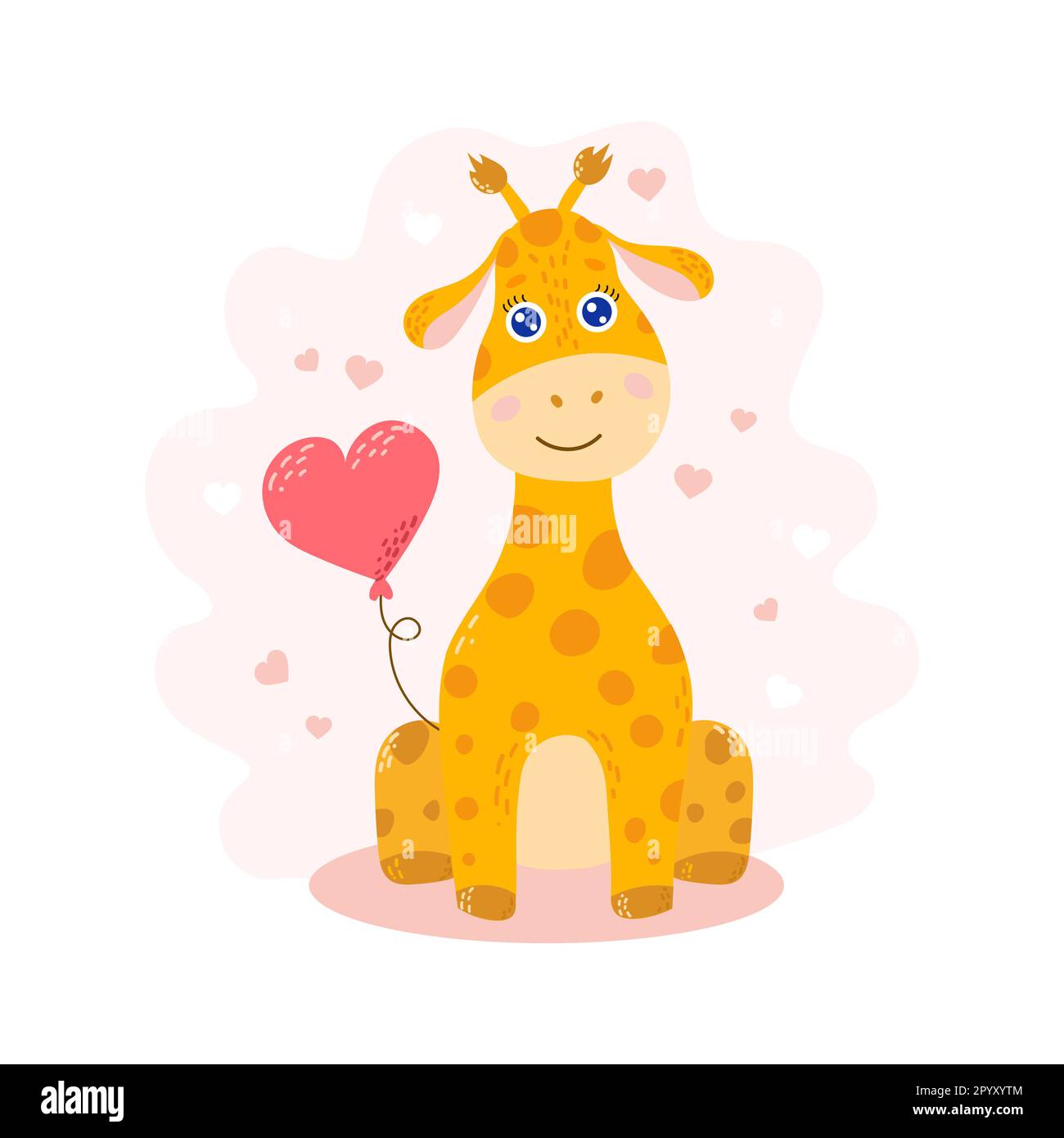 Cute giraffe girl character, vector illustration in flat style Stock ...