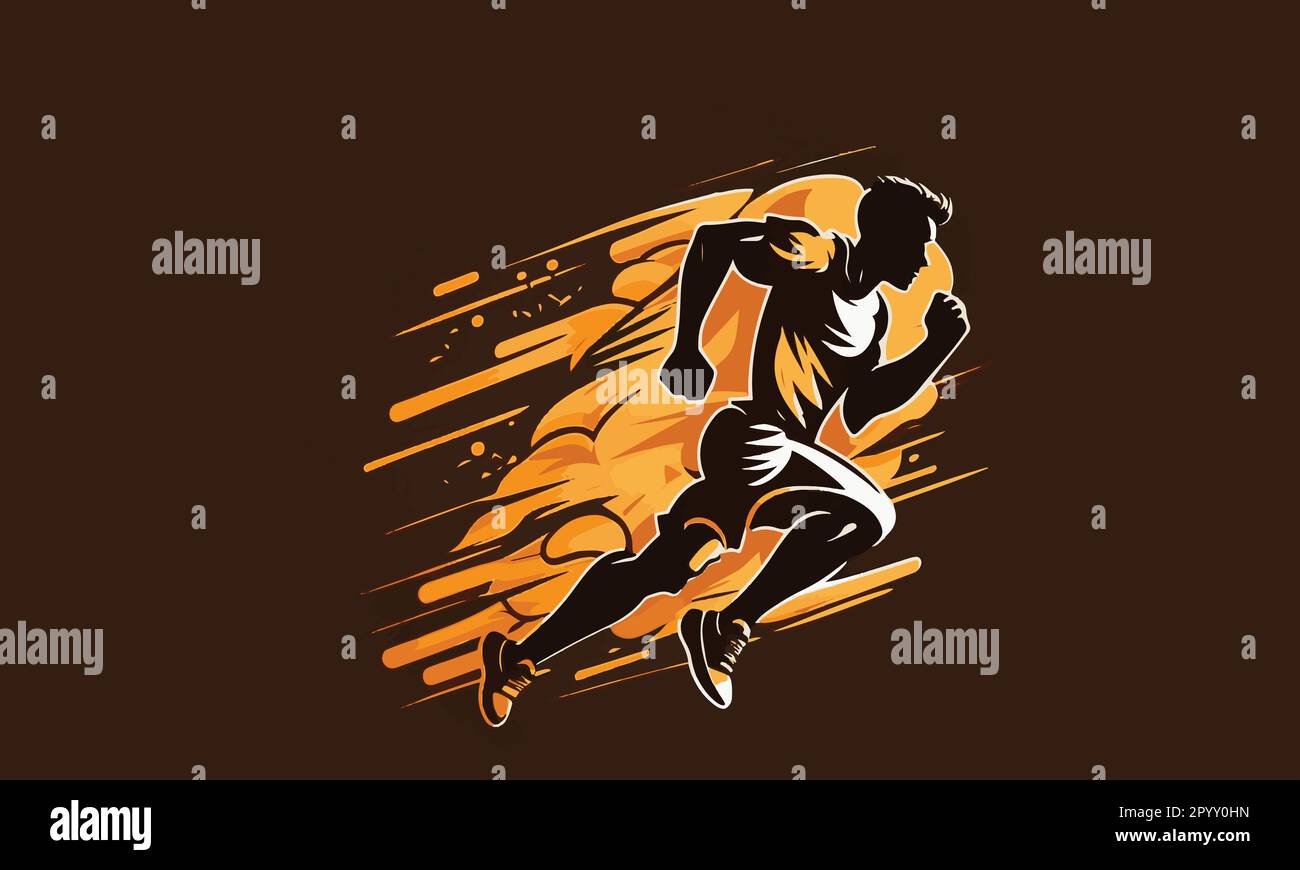 Vector sport concept illustration of a walkout running. Abstract sport ...