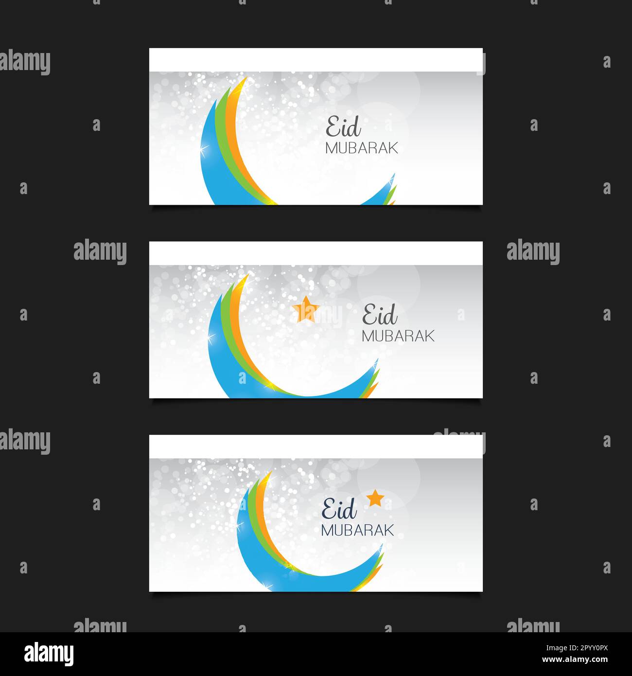 Eid Mubarak - Moon in the Sky - Ad Banners or Website Header Design for ...