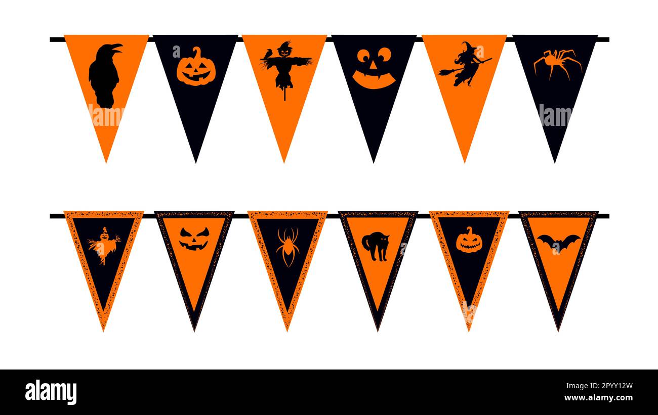 Halloween garland collection, for Halloween party Stock Vector Image ...