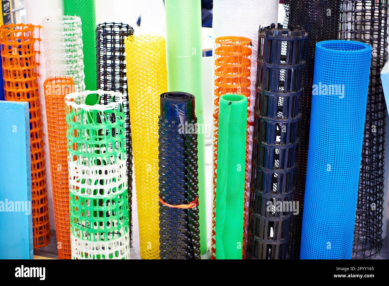 Plastic household net in store Stock Photo - Alamy
