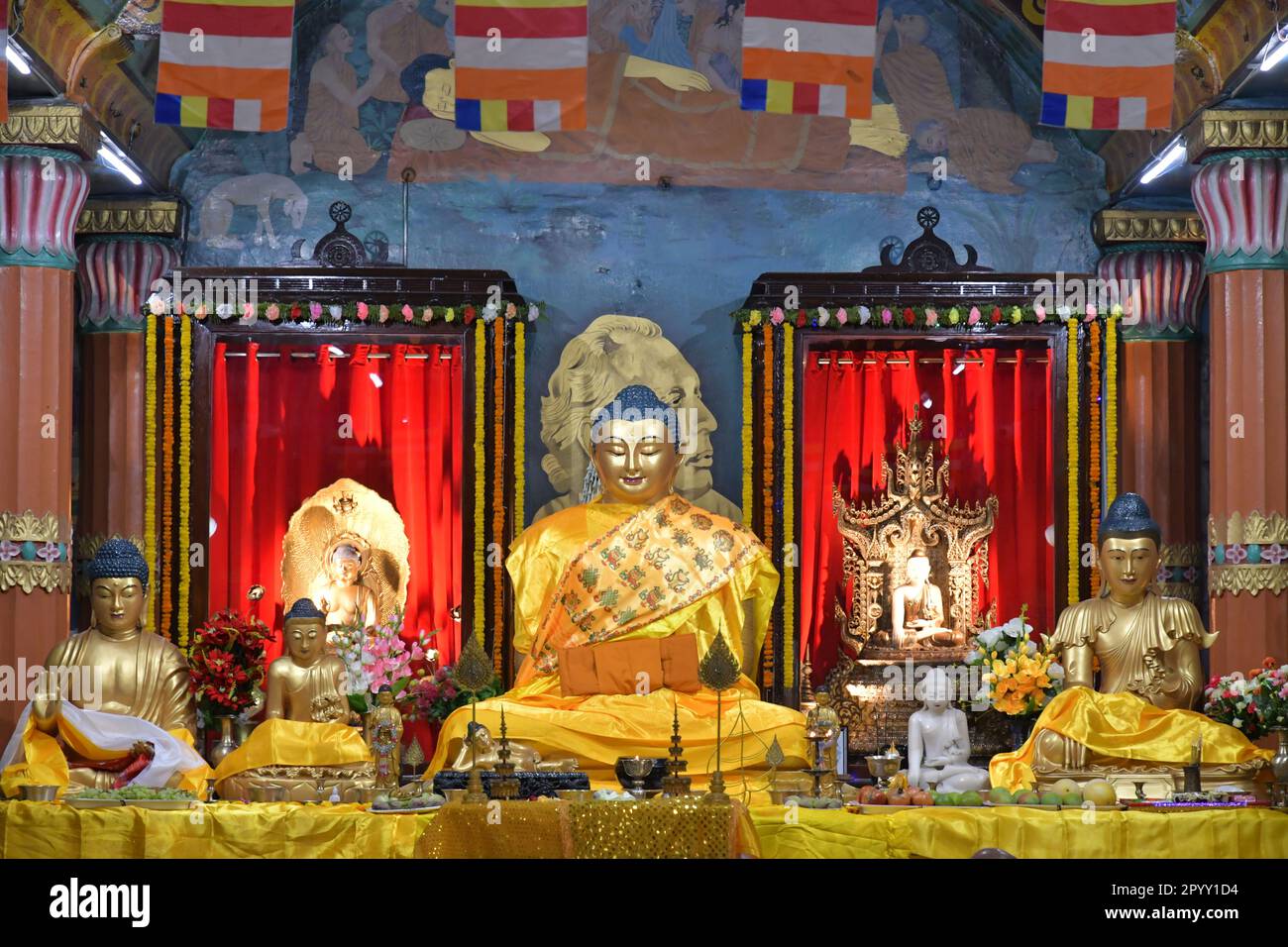 Kolkata, India. 05th May, 2023. The Gautama Buddha statue is being ...