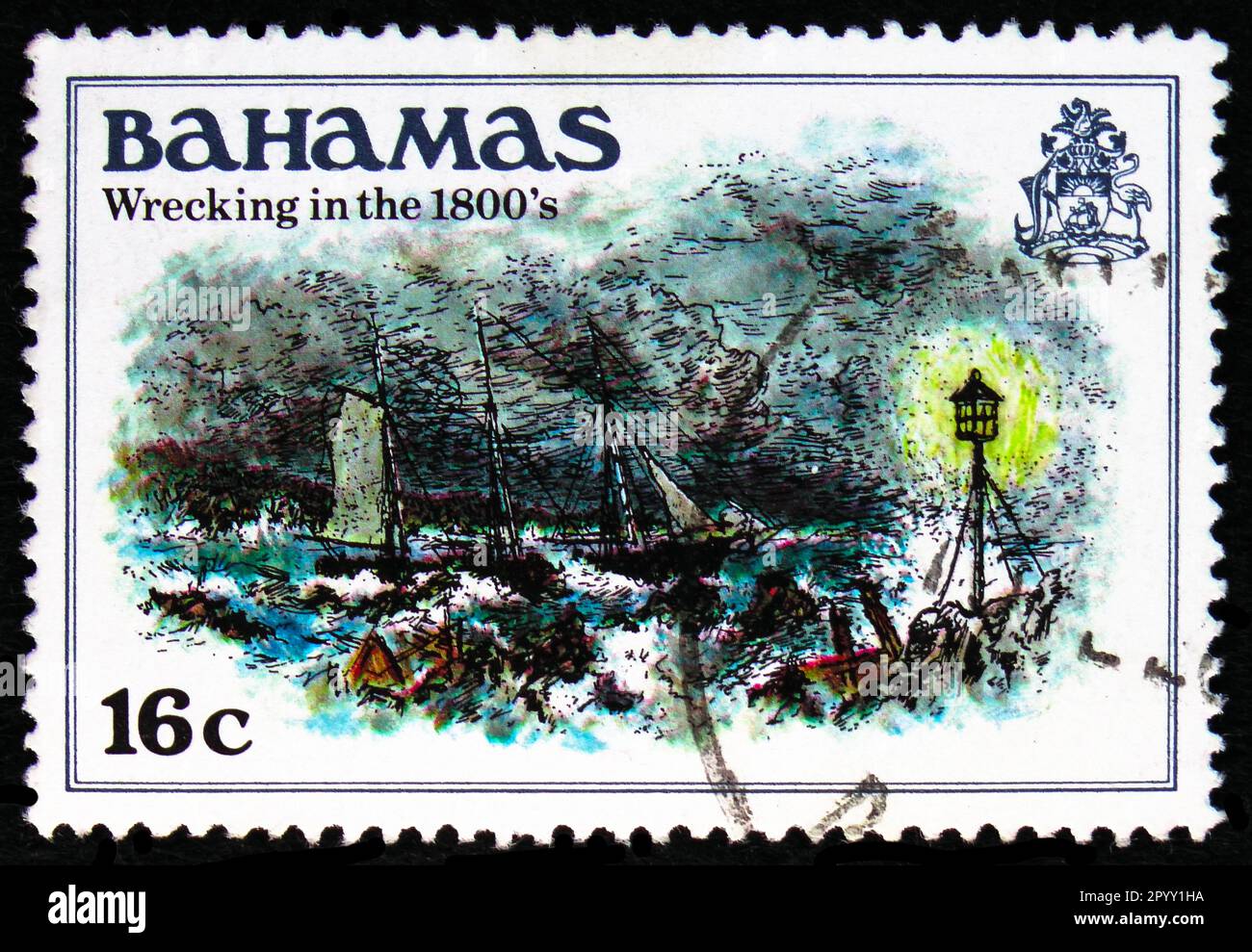 MOSCOW, RUSSIA - APRIL 08, 2023: Postage stamp printed in Bahamas shows ...