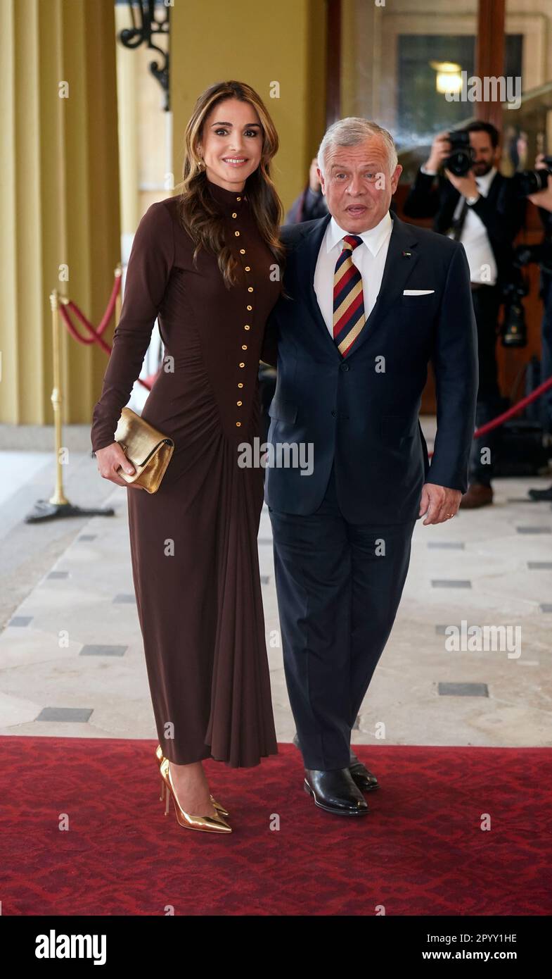Queen Rania of Jordan and King Abdullah II of Jordan arrive for a ...