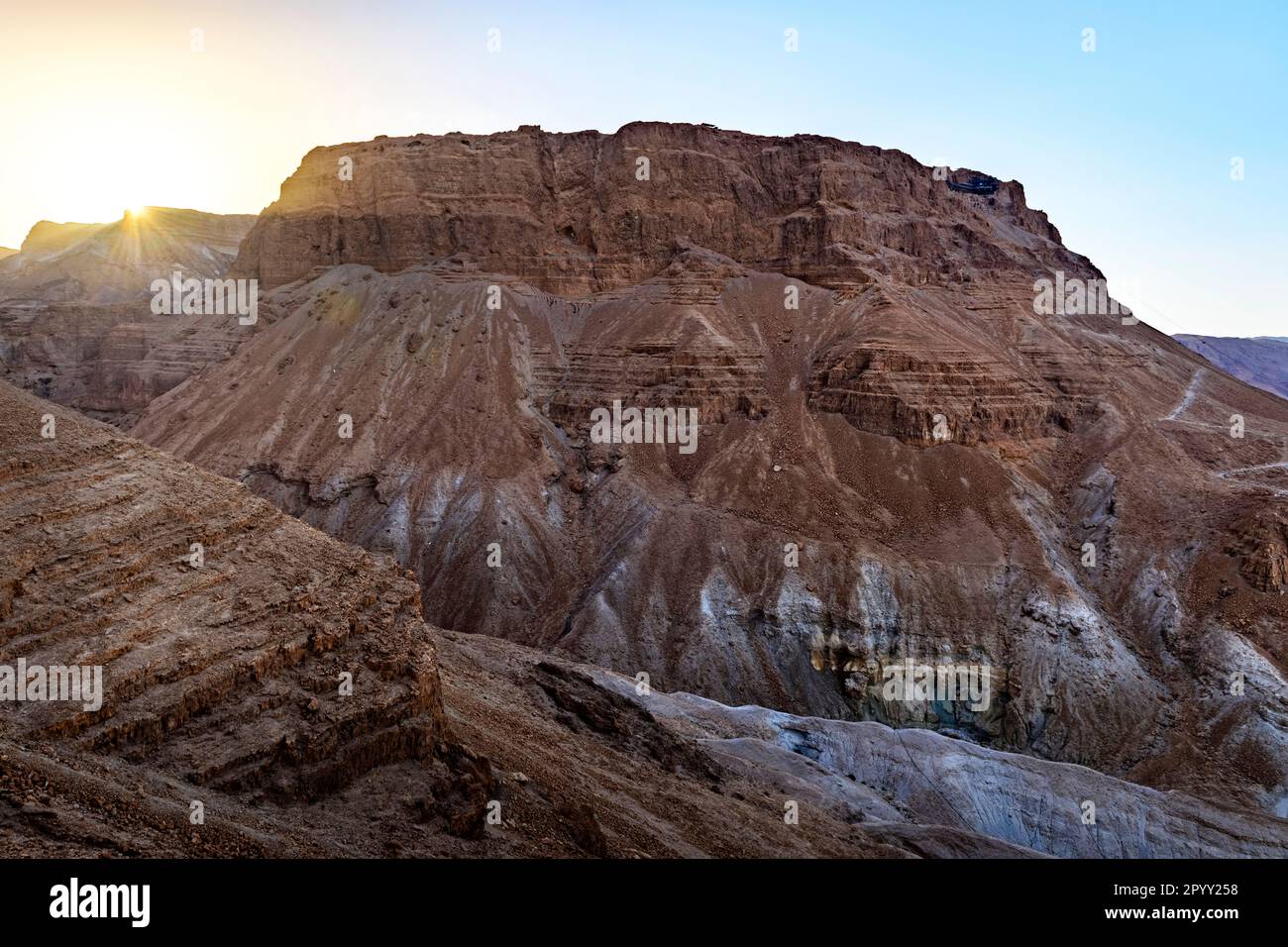 Masada Fortress at Sunset Stock Photo - Alamy