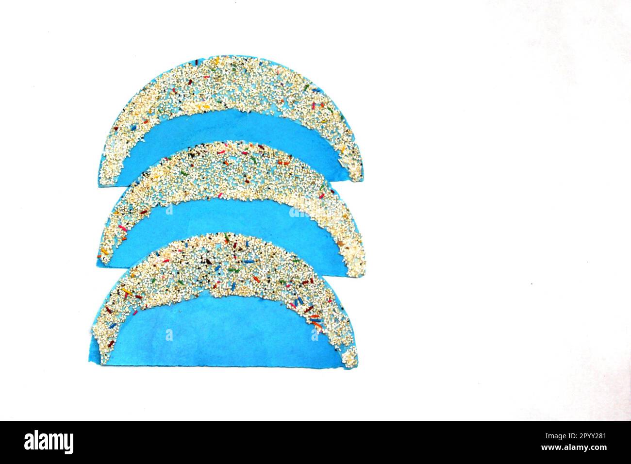 Typical Mexican sweet Pepitorias blue wafers glued with caramel or ...