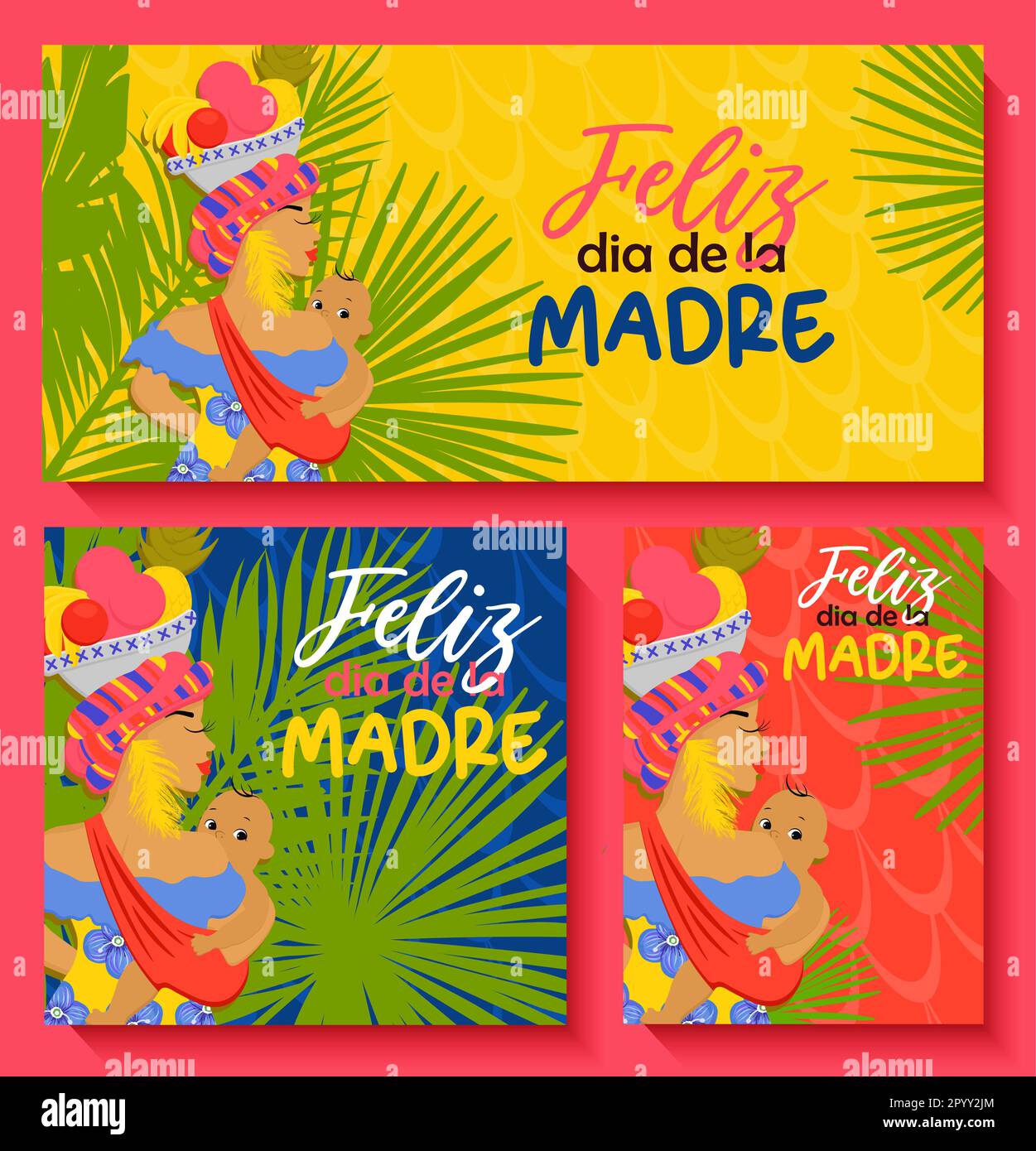 Colombian mothers day greeting banner template,bright mothers day flyer ...