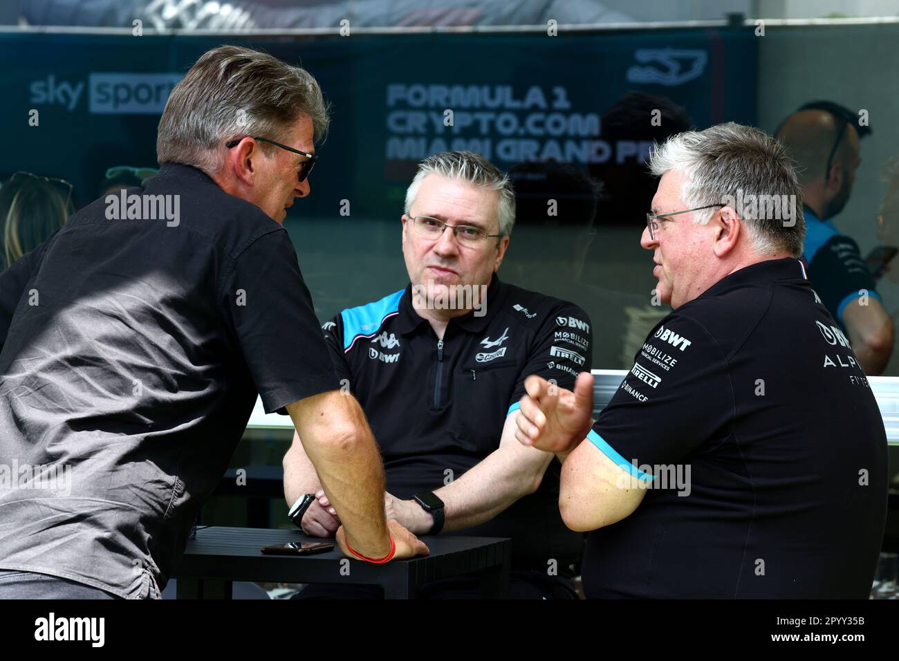 Miami, USA. 05th May, 2023. (L to R): Graeme Lowdon (GBR) with Pat Fry ...