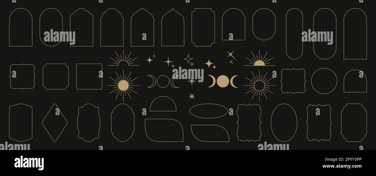 Aesthetic border frame set Stock Vector Images - Alamy