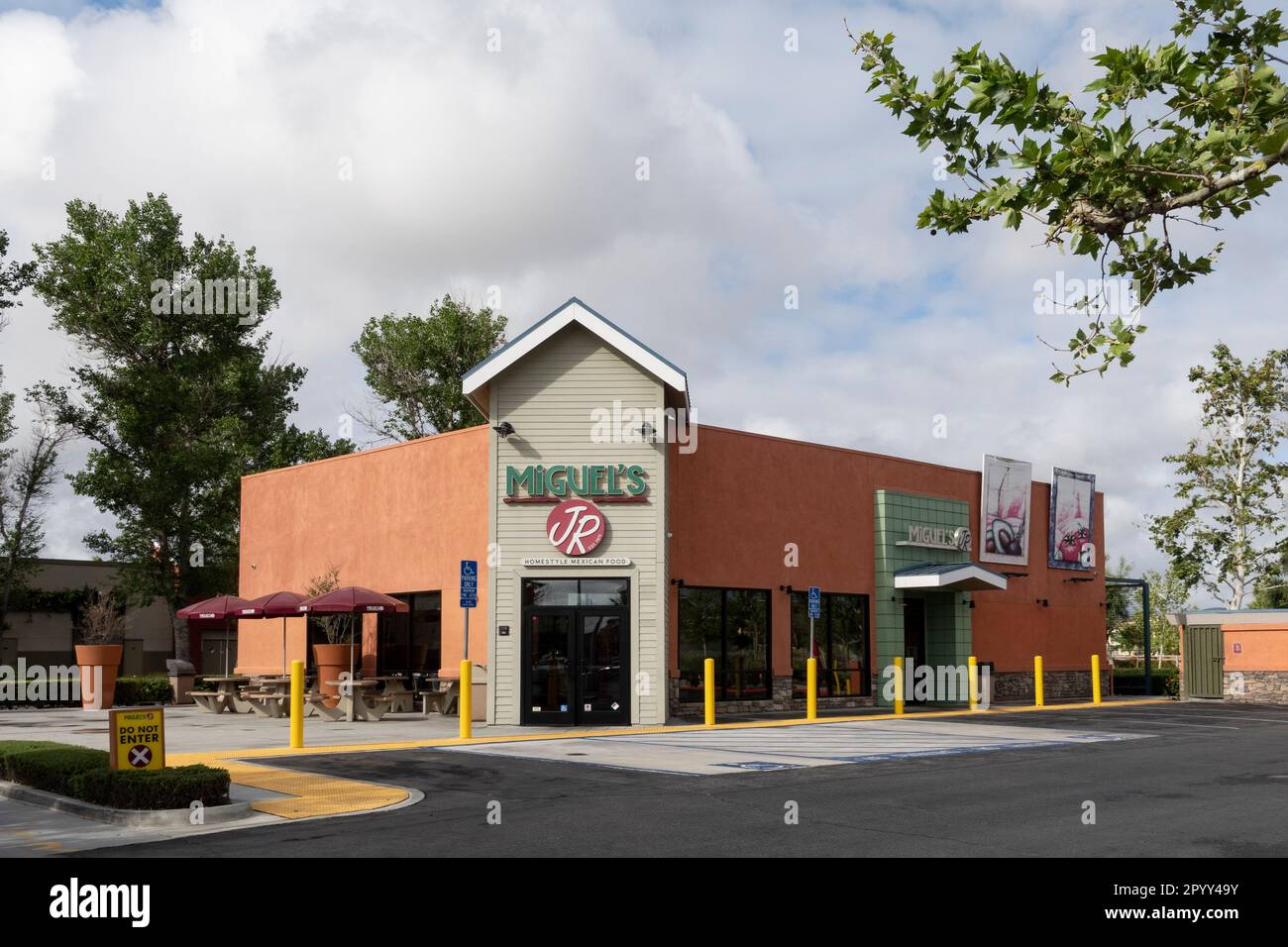 Menifee, CA, USA - May 3, 2023: Store front sign for the Mexican fast ...