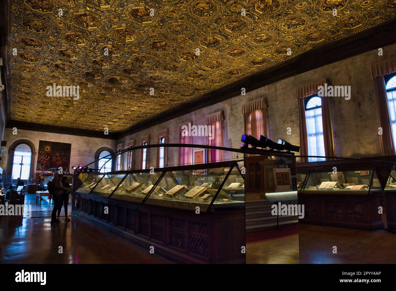 The main room of the medical history museum in Venice inside the Scuola ...