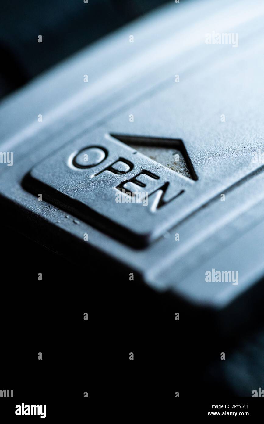 An image featuring a plastic box with an open button on the top Stock ...