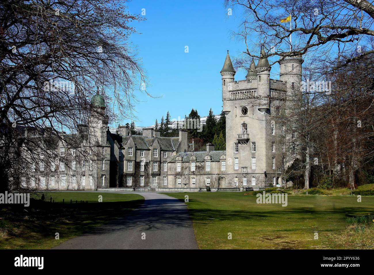 Balmoral Castle in the Highlands of Aberdeenshire, Scotland. Residence ...