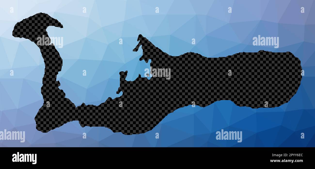 Grand Cayman geometric map. Stencil shape of Grand Cayman in low poly ...