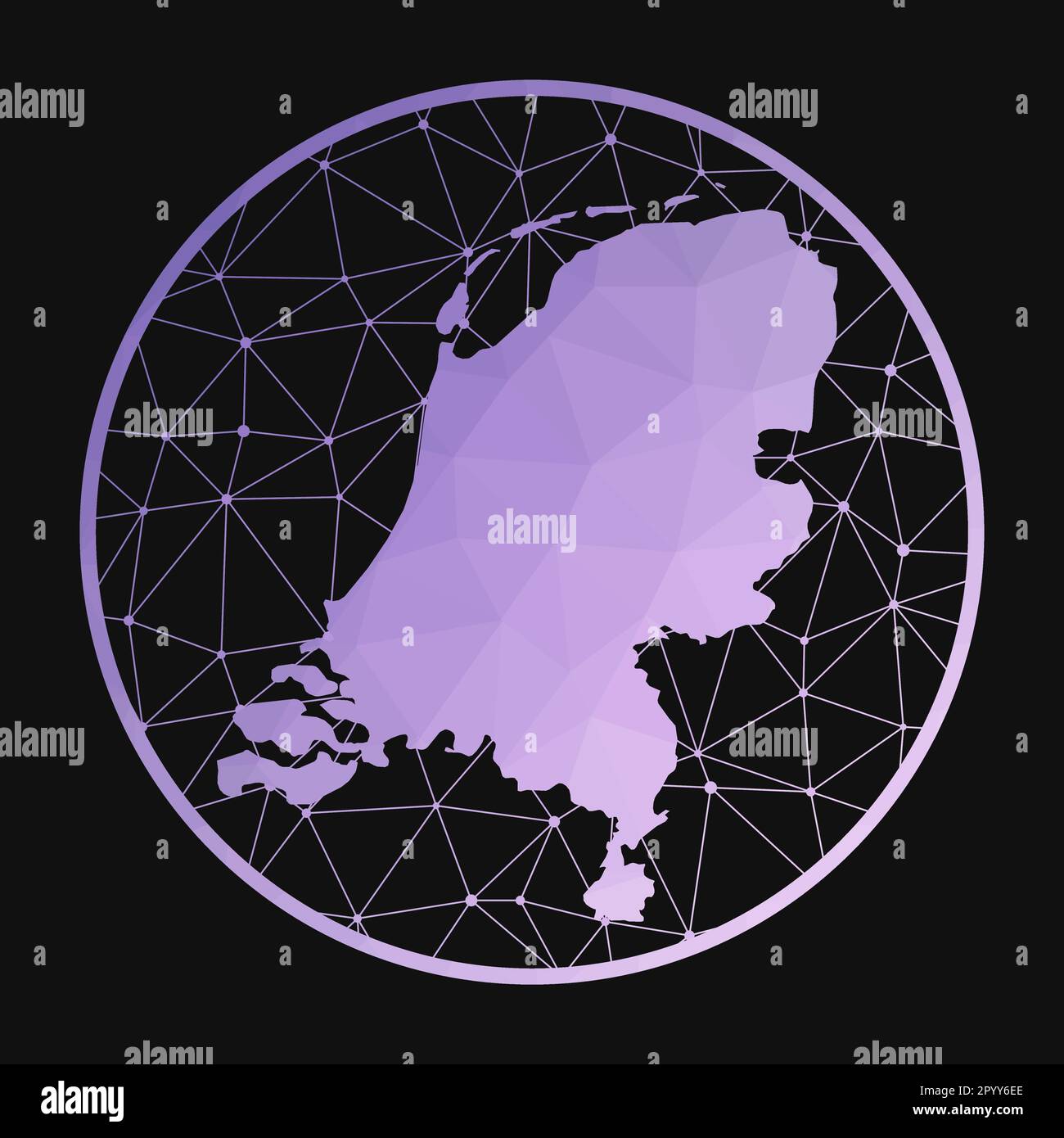 Netherlands icon. Vector polygonal map of the country. Netherlands icon ...