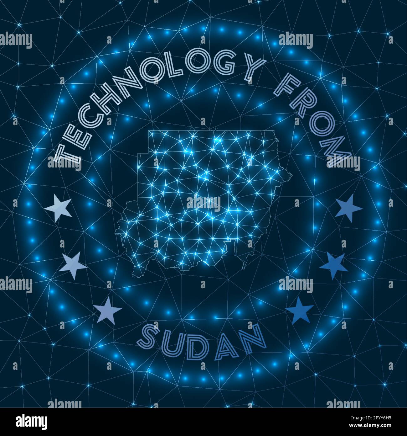 Technology From Sudan. Futuristic geometric badge of the country ...