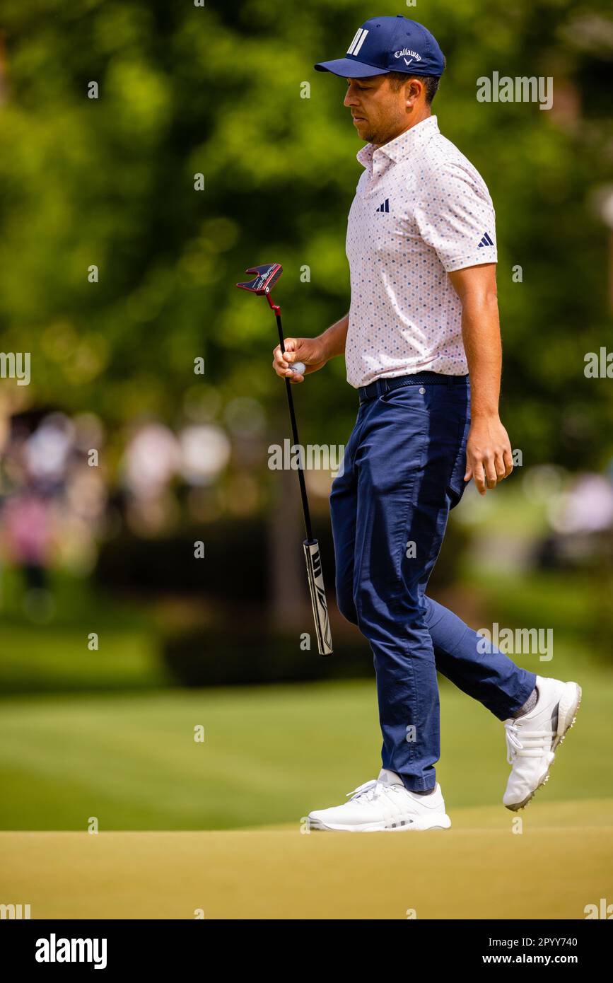Charlotte, NC, USA. 5th May, 2023. Xander Schauffele on the 4th green ...