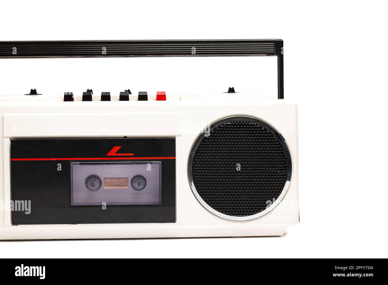 Retro portable stereo cassette recorder from 80s Stock Photo - Alamy