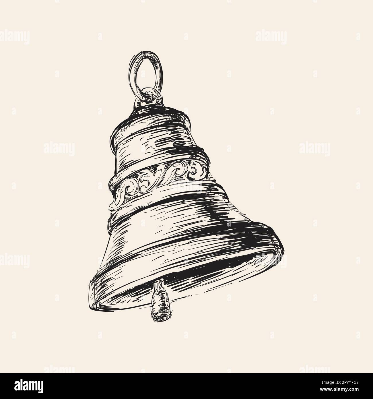 Hand Drawn Christmas Bell Hand Drawn Christmas Bell Stock Vector Image ...