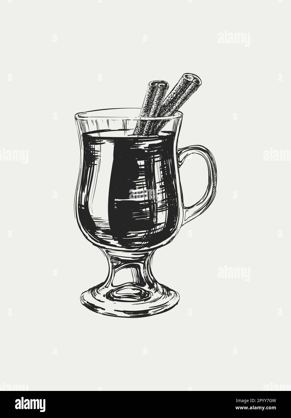 Mulled Wine Hand Drawn Drink Vector Illustration Mulled Wine Hand Drawn ...
