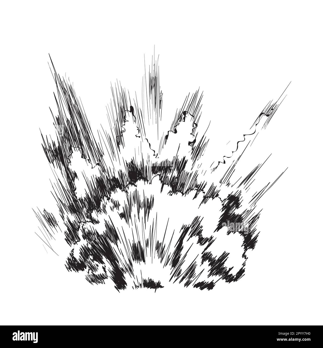 Nuclear explosion vector illustration Black and White Stock Photos ...