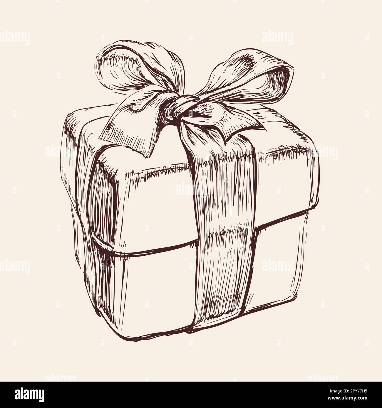 Gift Box Hand Drawn Vector Illustration Stock Vector Image & Art - Alamy