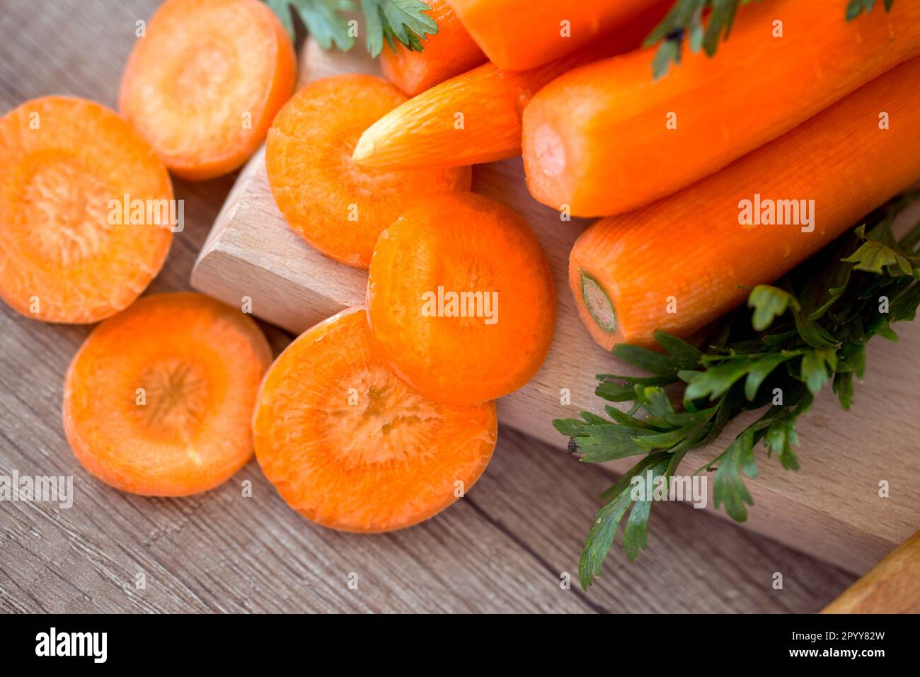 Chopped healthy carrot slices close-up Stock Photo - Alamy
