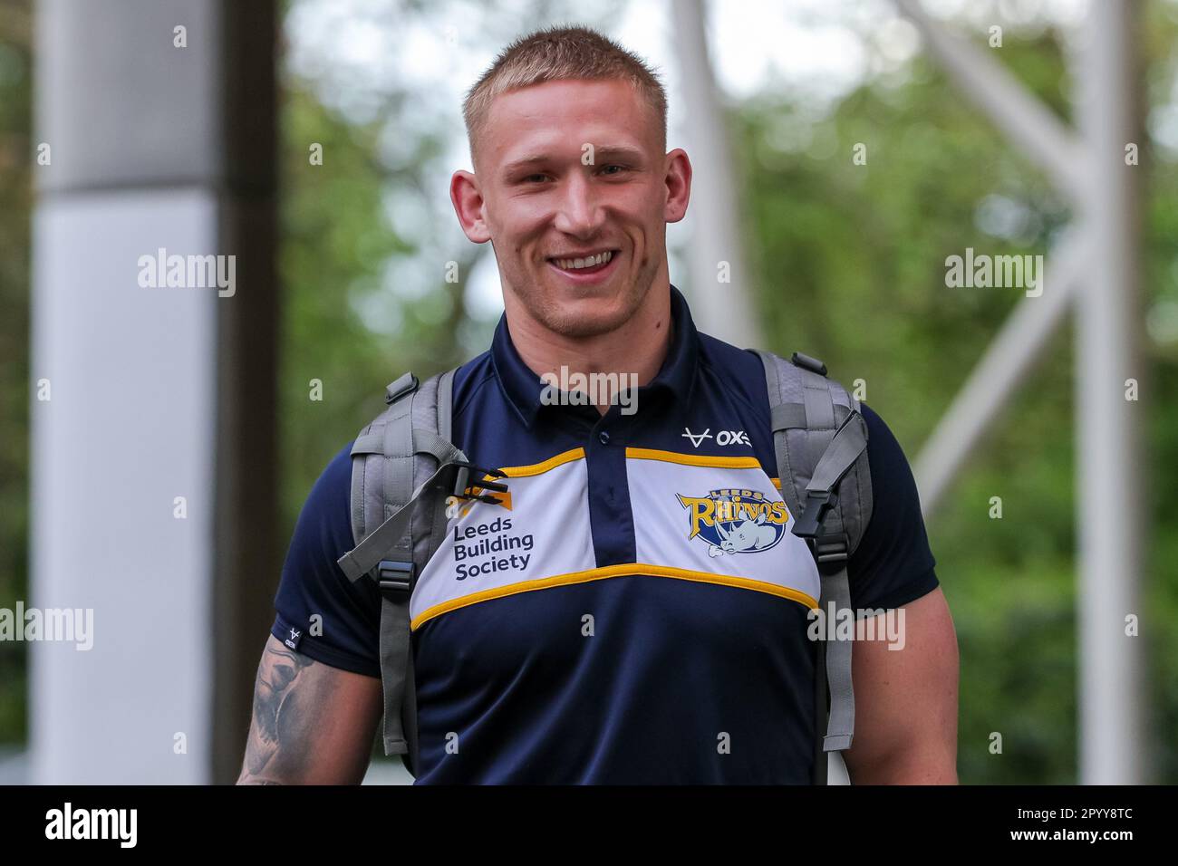 Leeds, UK. 05th May, 2023. Mikolaj Oledzki #8 of Leeds Rhinos arrives ...